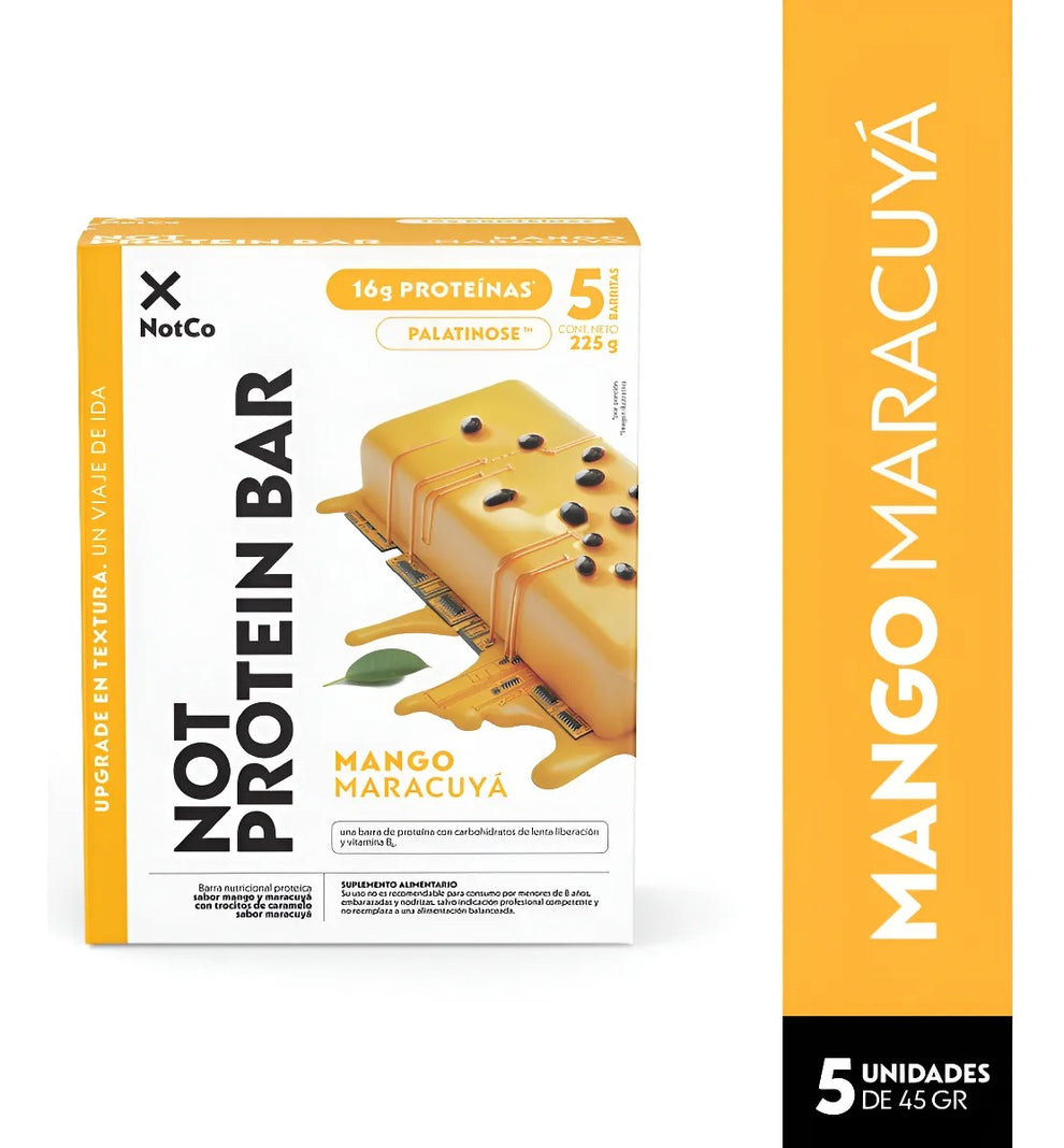 NOT PROTEIN BAR MANGO MARACUYA 45g pack 5un – Rakko Natural